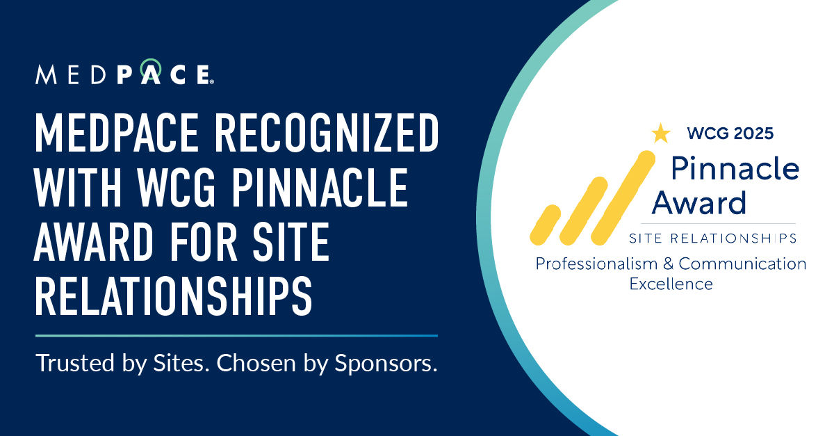 Medpace Recognized with WCG Pinnacle Award for Professionalism and Communication in Site ...